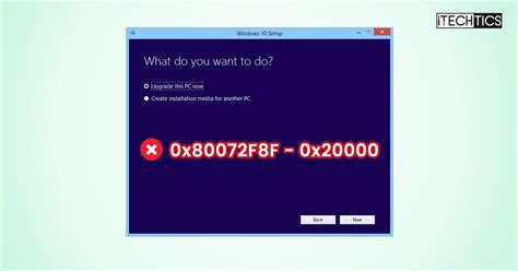 Itechtics On Linkedin Fix Windows Media Creation Tool Error Code 0x80072f8f 0x20000
