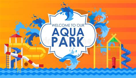 Иллюстрация вектора Aqua Park Типографский шаблон постер пассажир