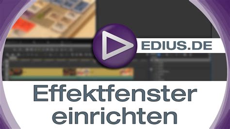 EDIUS Podcast Effektfenster Einrichten YouTube