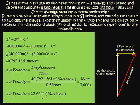 Calculations Involving Average Velocity