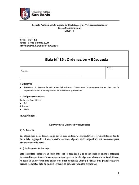 Algoritmos De Ordenación Y Búsqueda Pdf Estructura De Datos De