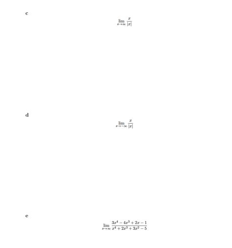 solved 1 limits at infinity compute the following limits if