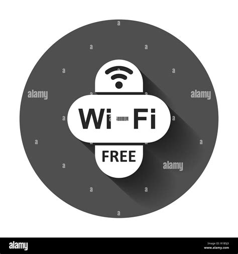 Wifi Free Internet Sign Icon In Flat Style Wi Fi Wireless Technology Vector Illustration With