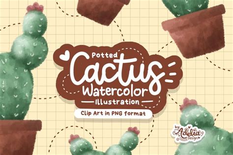 Cactus Plant Watercolor Illustration Graphic By Adelia Design