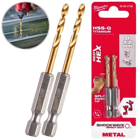 MILWAUKEE WIERTŁA DO METALU HSS HEX 1 4 3 2mm 2szt 48894706 Cena