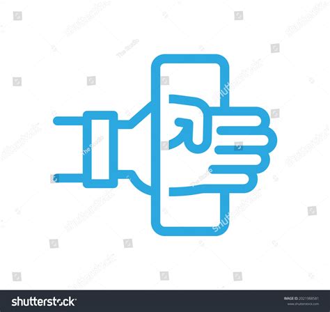 Hand Pass Through Glass Icon Symbol Stock Vector Royalty Free