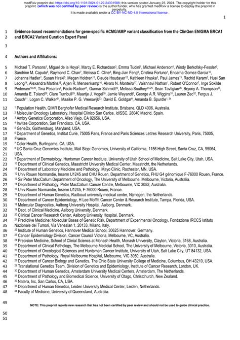 Pdf Evidence Based Recommendations For Gene Specific Acmg Amp Variant