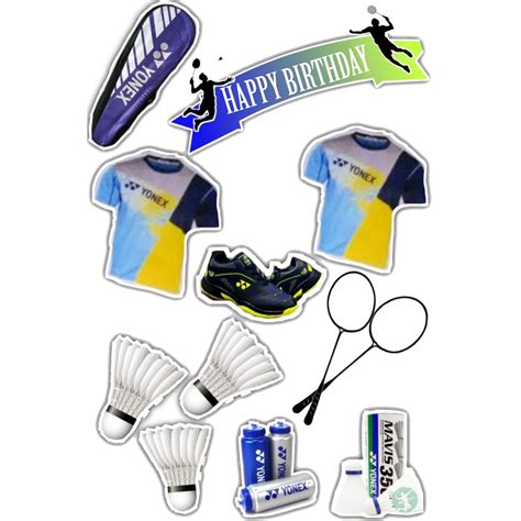 Birthday Cake Topper Badminton Cake Decoration Shopee Malaysia