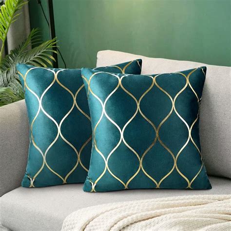 Housse Coussin Bleu Canard 40x40 Lot De 4 Housse De Coussin Home Sweet