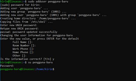 Cara Menambahkan User Baru Di GNU Linux LinuxSec