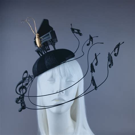 Beethovens Silence Black Fascinator Hat Pearls And Swine