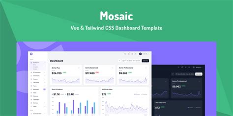 Mosaic Vue And Tailwind Css Dashboard Template Made With Vuejs