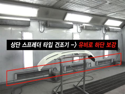자동차 페인트 수용성 도장부스 전기 열처리 건조기 스프레더 타입 건조기를 유비로로 업그레이드 하다 하단 범퍼