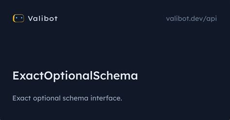Exactoptionalschema Valibot