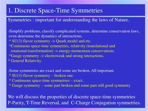 Ppt Discrete Space Time Symmetries Powerpoint Presentation Free Download Id529049