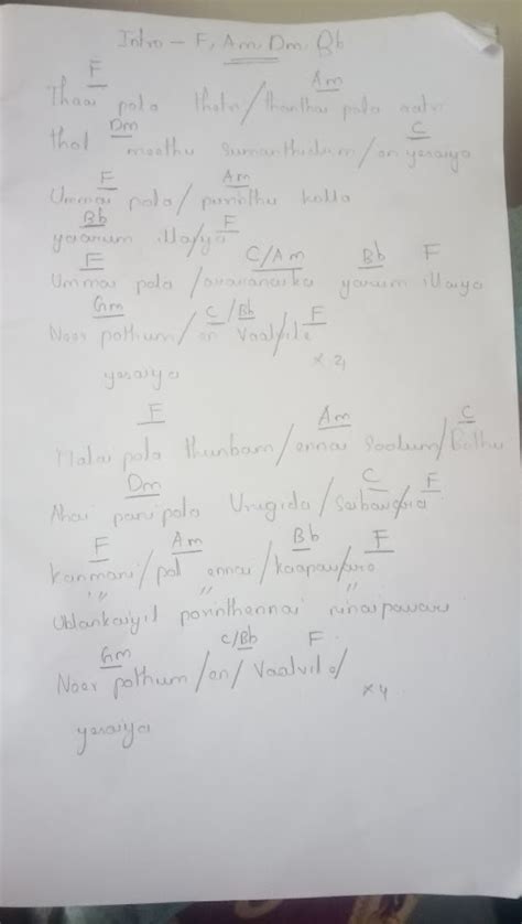 தாய் போல தேற்றி Thai Pola Thetri Chords Christian Workshop