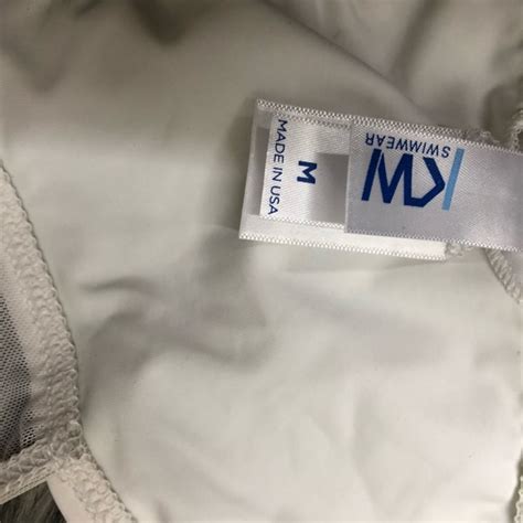Swim New White Mesh Insert Bikini Top Medium Poshmark