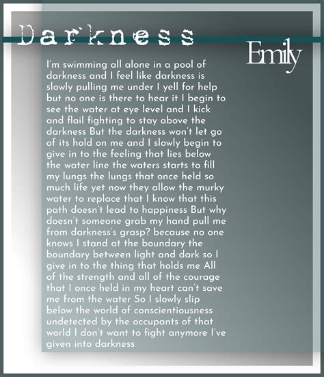 Darkness Emily Suicide Poems