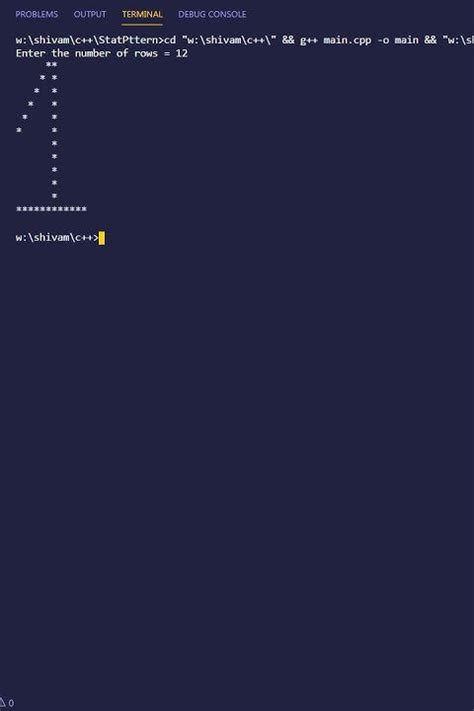 c program to print 1 using the star pwoshivam star pattern in cpp