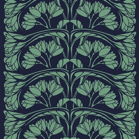 Art Nouveau Floral Border Stencil Repeating Design Craft Etsy Artofit
