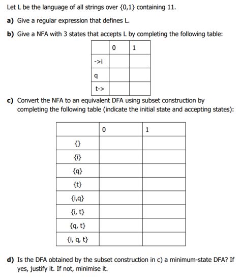 Solved Let L Be The Language Of All Strings Over 01