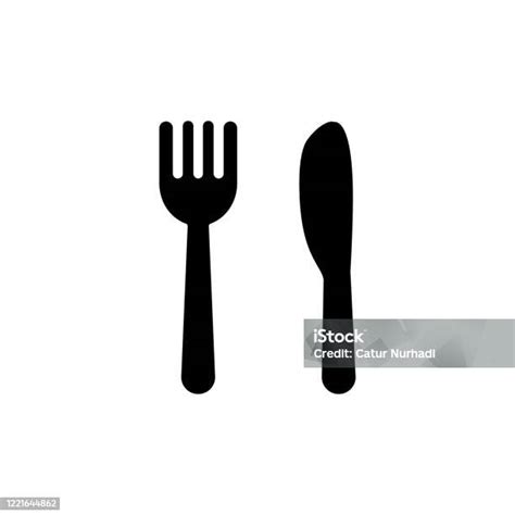 포크와 나이프 아이콘 벡터 일러스트 템플릿 디자인 유행 강철에 대한 스톡 벡터 아트 및 기타 이미지 강철 그릇 금속 Istock
