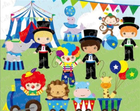 Bebé niño circo clipart niños circo fiesta Imágenes Prediseñadas