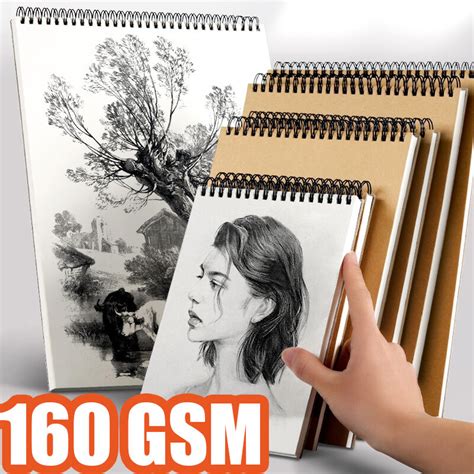 마커용 수채화 A4 종이 메모장 160gsm 스케치북 드로잉 노트 색칠하기 책 학생용 학교 용품 노트북 및 쓰기 패드