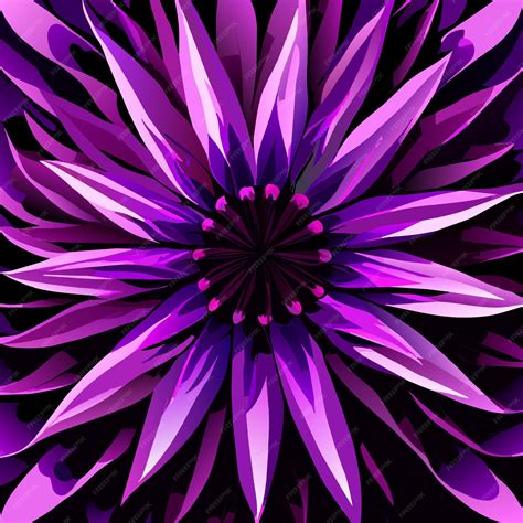 Premium Vector Purple Flower And Leaf Vector Illustration