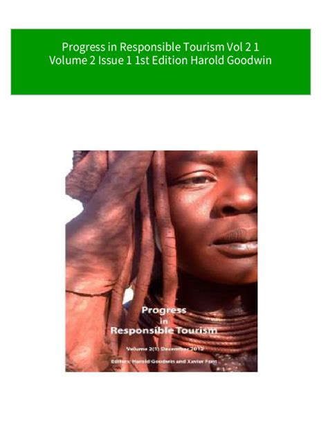Free Pdf Sample Progress In Responsible Tourism Vol 2 1 Volume 2
