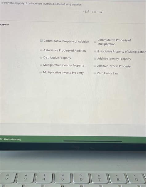 Solved Identify The Property Of Real Numbers Illustrated In Chegg