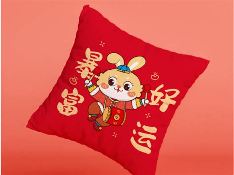 阿茹生肖ip 蜜糖兔抱枕靠垫兔年插画 可爱卡通阿茹生肖ip 站酷zcool