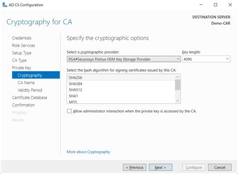 Configuring The Cryptographic Provider For Microsoft Ad Cs Securosys Docs