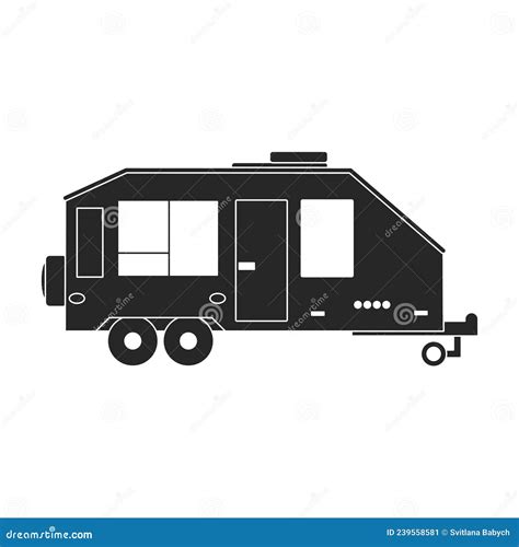 Icono De Vector De Remolque Iconnegro Aislado En El Remolque De Fondo Blanco Ilustración del