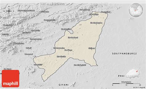Shaded Relief 3d Map Of Malamulele Desaturated