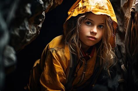 Premium Ai Image A Girl In A Yellow Jacket