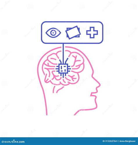 Implantation Of A Neural Chip Into The Human Brain I Stock Vector