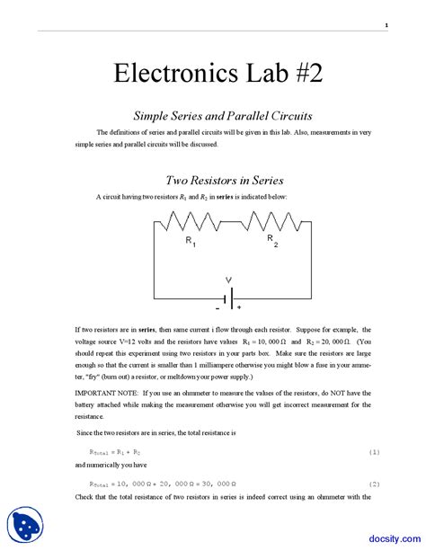 Parallel Circuits Total Resistance Circuit Diagram