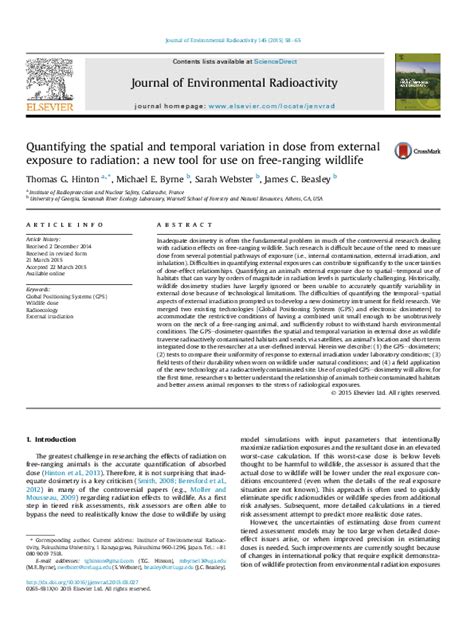 pdf quantifying the spatial and temporal variation in dose from
