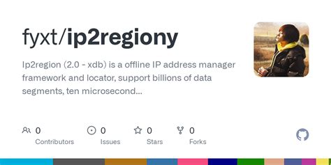 github fyxt ip2regiony ip2region 2 0 xdb is a offline ip address