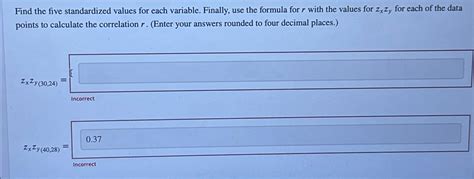 Find The Five Standardized Values For Each Variable