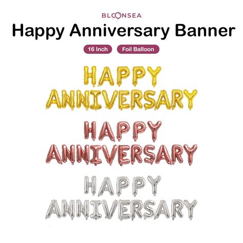 Happy Anniversary Letter Foil Balloons Wedding Anniversary Ceremony