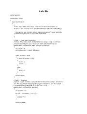 Lab 5b Docx Lab 5b Using System Namespace FSPG1 Class Submission