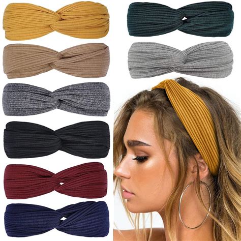 Kup Opaski na głowę dla kobiet Twist wiązane Boho rozciągliwe opaski do włosów dla dziewczynek