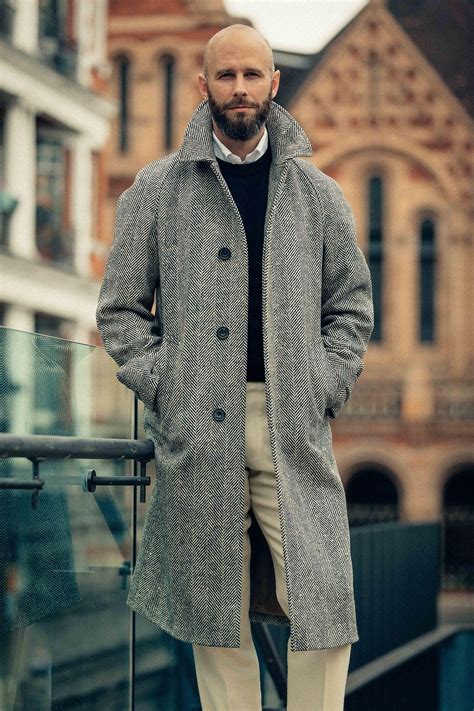 The Permanent Style Donegal Overcoat Black And Cream 2xs Mens