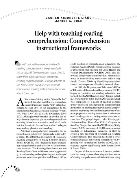 Pdf Help With Teaching Reading Comprehension Comprehension Instructional Frameworks