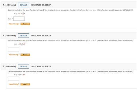 Solved 1 Points SPRECALC8 2 5 502 XP Determine Whether Chegg Com