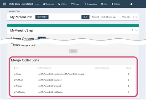 Configure A Merging Step Using Quickstart