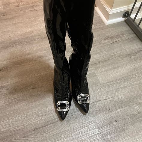 Patent Leather Thigh High Boots Gem