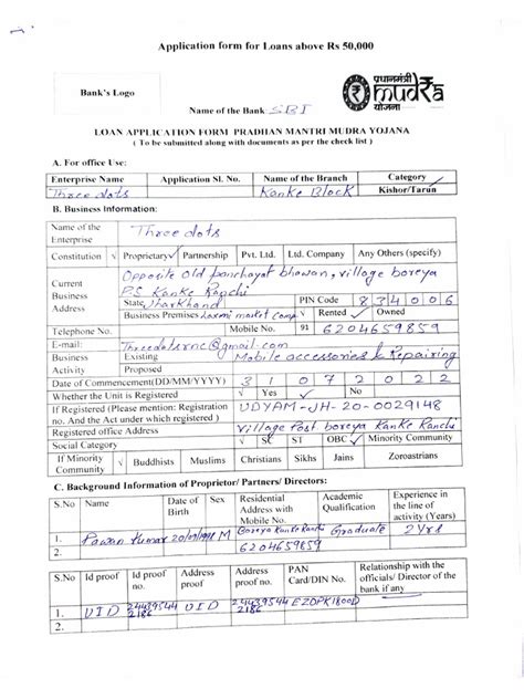 Mudra Application Pdf